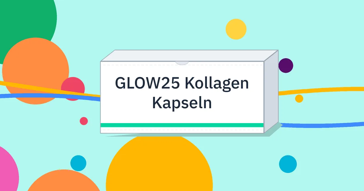 Symbolbild: Packung mit der Aufschrift GLOW25 Kollagen Kapseln (PZN 20514735) – Verfügbarkeit und Bezug in Apotheken in Frankfurt am Main