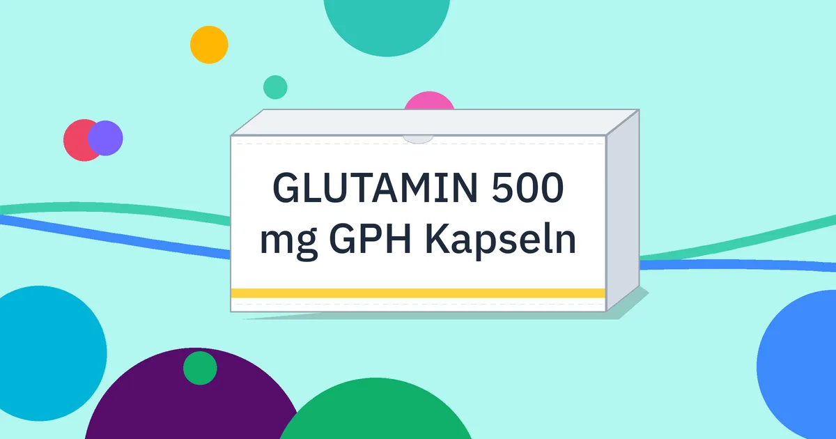 Symbolbild: Packung mit der Aufschrift GLUTAMIN 500 mg GPH Kapseln (PZN 00128059) – Verfügbarkeit und Bezug in Apotheken in Frankfurt am Main