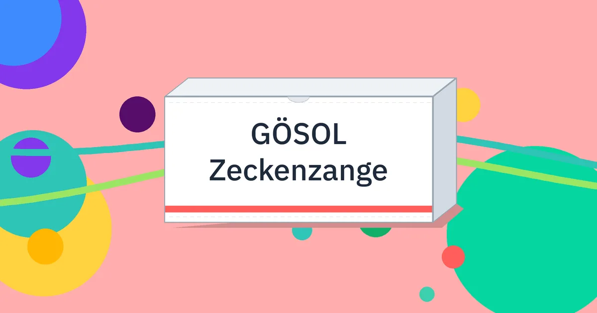 Symbolbild: Packung mit der Aufschrift GÖSOL Zeckenzange (PZN 20860704) – Verfügbarkeit und Bezug in Apotheken in Frankfurt am Main