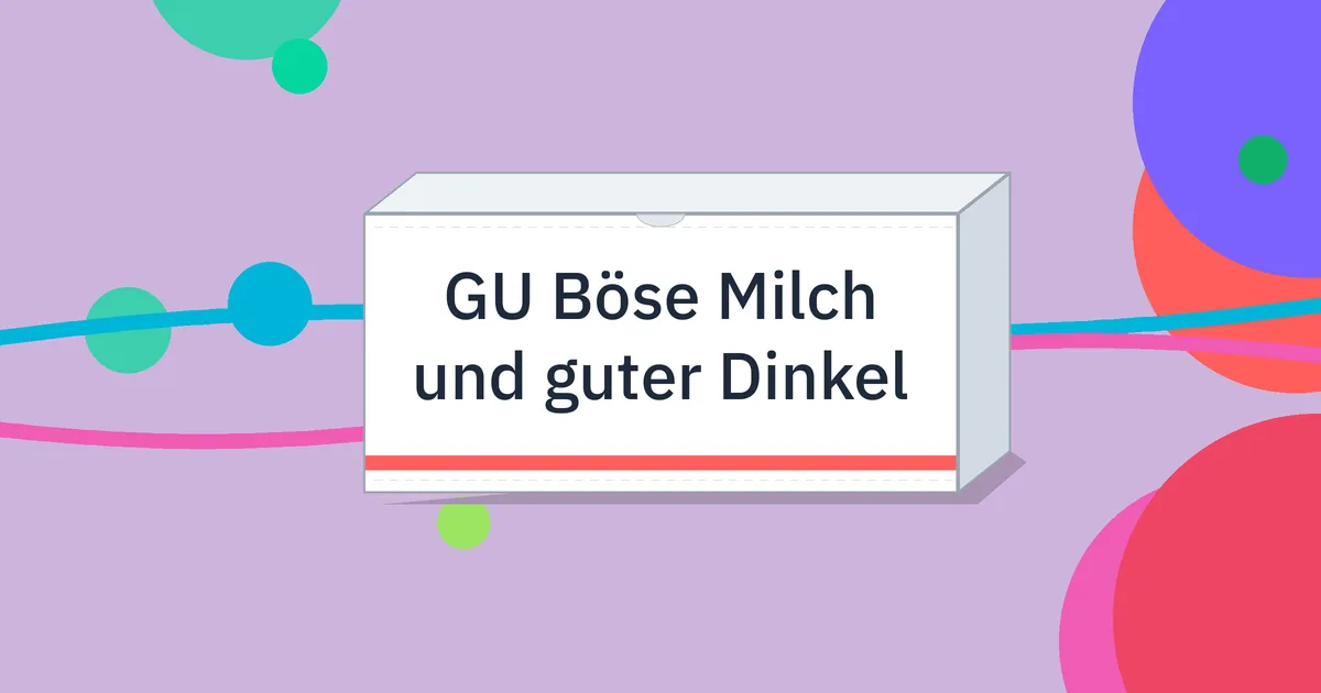 Symbolbild: Packung mit der Aufschrift GU Böse Milch und guter Dinkel (PZN 19991631) – Verfügbarkeit und Bezug in Apotheken in Frankfurt am Main