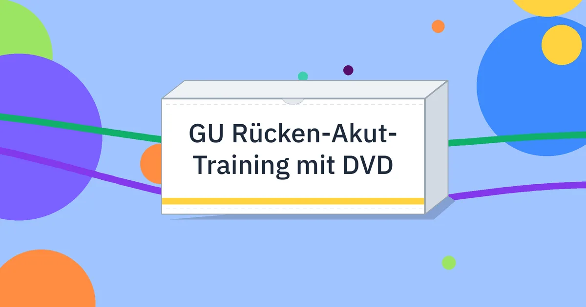 Symbolbild: Packung mit der Aufschrift GU Rücken-Akut-Training mit DVD (PZN 11092011) – Verfügbarkeit und Bezug in Apotheken in Frankfurt am Main