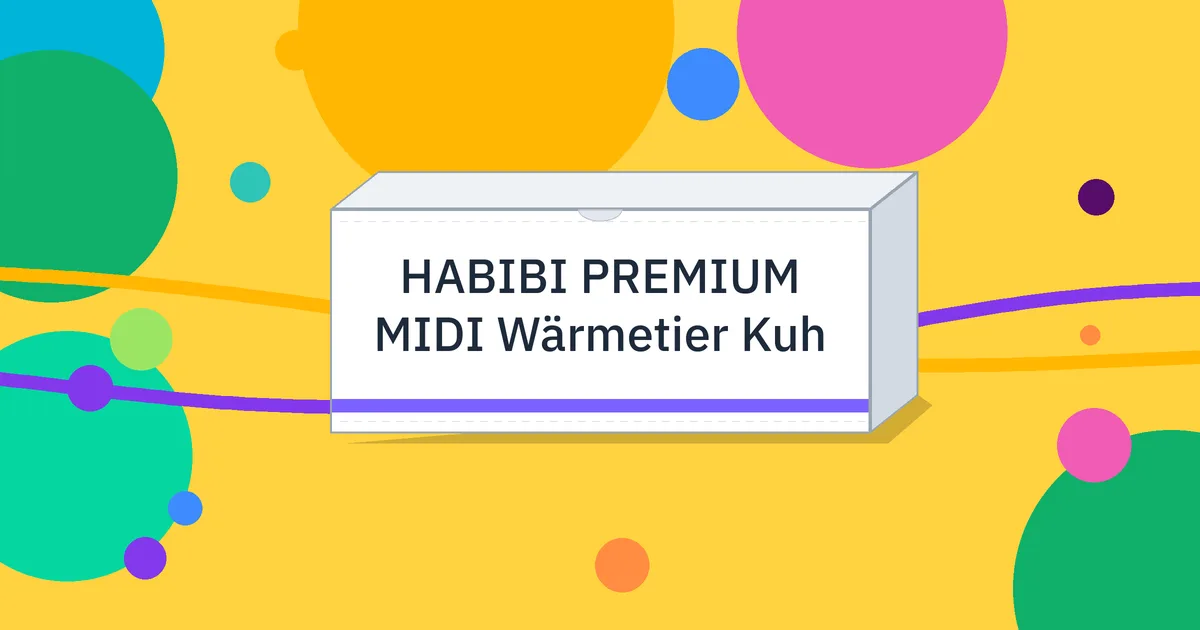 Symbolbild: Packung mit der Aufschrift HABIBI PREMIUM MIDI Wärmetier Kuh (PZN 20044666) – Verfügbarkeit und Bezug in Apotheken in Frankfurt am Main