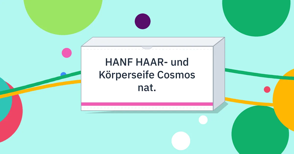 Symbolbild: Packung mit der Aufschrift HANF HAAR- und Körperseife Cosmos nat. (PZN 19981360) – Verfügbarkeit und Bezug in Apotheken in Frankfurt am Main