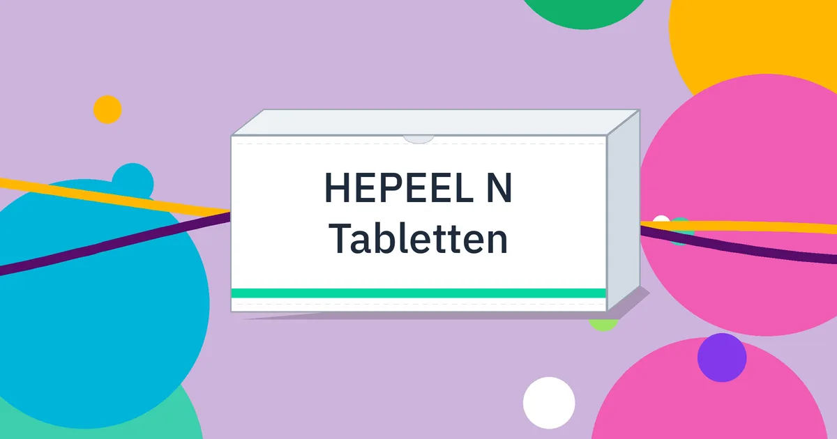 Symbolbild: Packung mit der Aufschrift HEPEEL N Tabletten (PZN 03649830) – Verfügbarkeit und Bezug in Apotheken in Frankfurt am Main