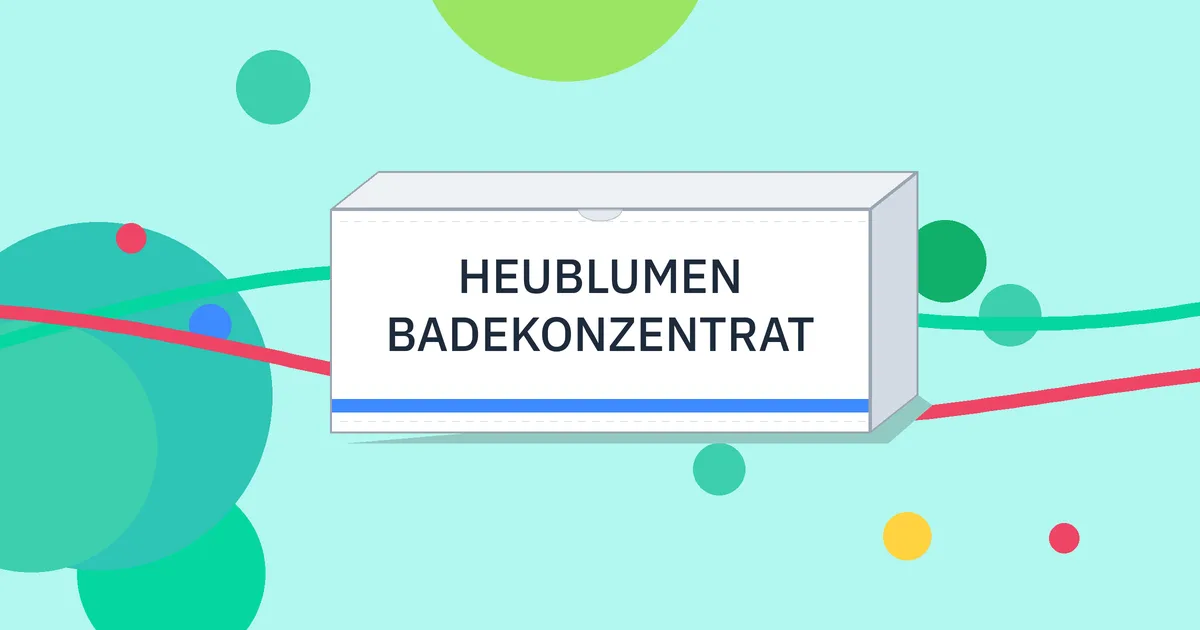 Symbolbild: Packung mit der Aufschrift HEUBLUMEN BADEKONZENTRAT (PZN 02575957) – Verfügbarkeit und Bezug in Apotheken in Frankfurt am Main