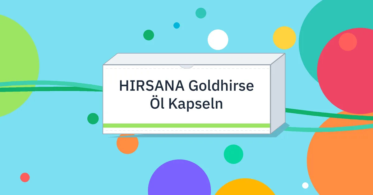 Symbolbild: Packung mit der Aufschrift HIRSANA Goldhirse Öl Kapseln (PZN 02255572) – Verfügbarkeit und Bezug in Apotheken in Frankfurt am Main
