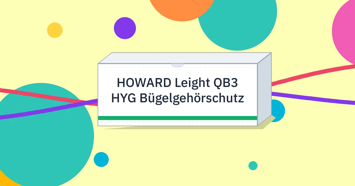 Symbolbild: Packung mit der Aufschrift HOWARD Leight QB3 HYG Bügelgehörschutz (PZN 01062233) – Verfügbarkeit und Bezug in Apotheken in Frankfurt am Main