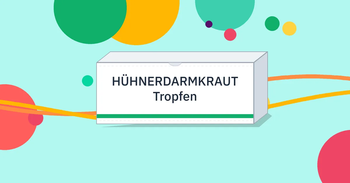 Symbolbild: Packung mit der Aufschrift HÜHNERDARMKRAUT Tropfen (PZN 19148952) – Verfügbarkeit und Bezug in Apotheken in Frankfurt am Main