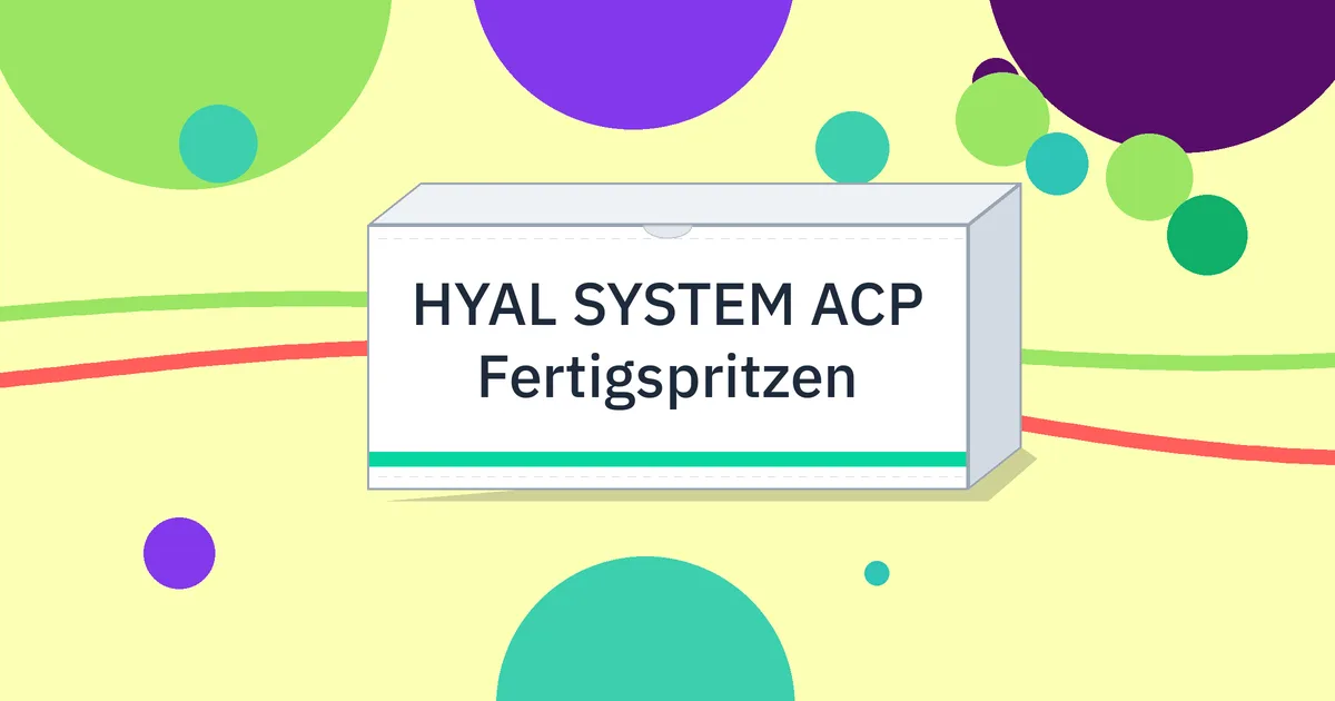 Symbolbild: Packung mit der Aufschrift HYAL SYSTEM ACP Fertigspritzen (PZN 19306799) – Verfügbarkeit und Bezug in Apotheken in Frankfurt am Main