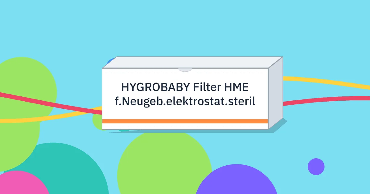 Symbolbild: Packung mit der Aufschrift HYGROBABY Filter HME f.Neugeb.elektrostat.steril (PZN 00492322) – Verfügbarkeit und Bezug in Apotheken in Frankfurt am Main