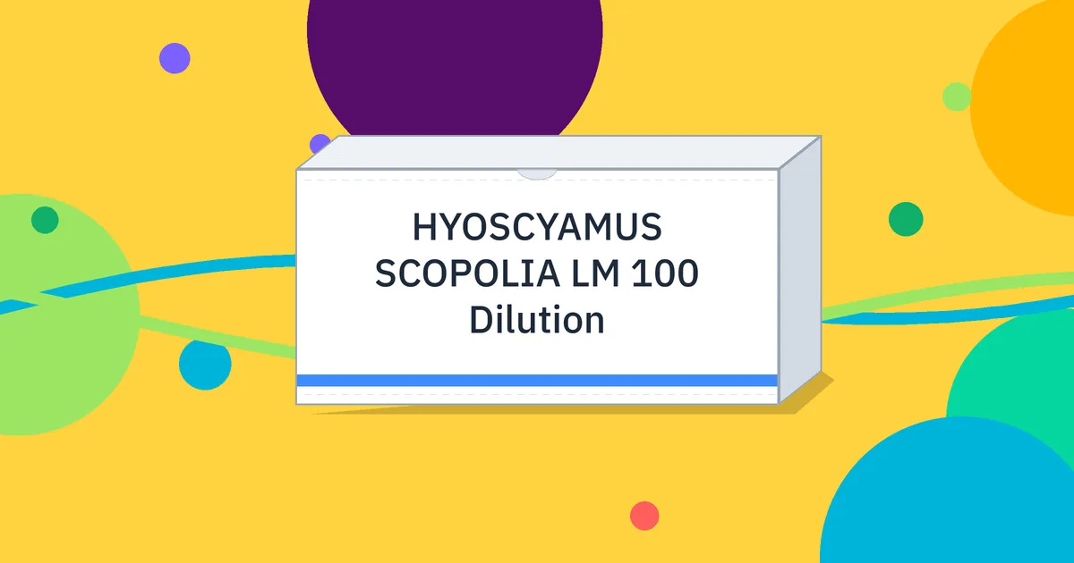 Symbolbild: Packung mit der Aufschrift HYOSCYAMUS SCOPOLIA LM 100 Dilution (PZN 13557974) – Verfügbarkeit und Bezug in Apotheken in Frankfurt am Main