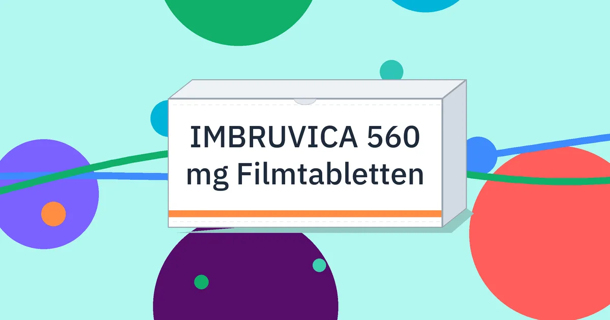 Symbolbild: Packung mit der Aufschrift IMBRUVICA 560 mg Filmtabletten (PZN 19945306) – Verfügbarkeit und Bezug in Apotheken in Frankfurt am Main
