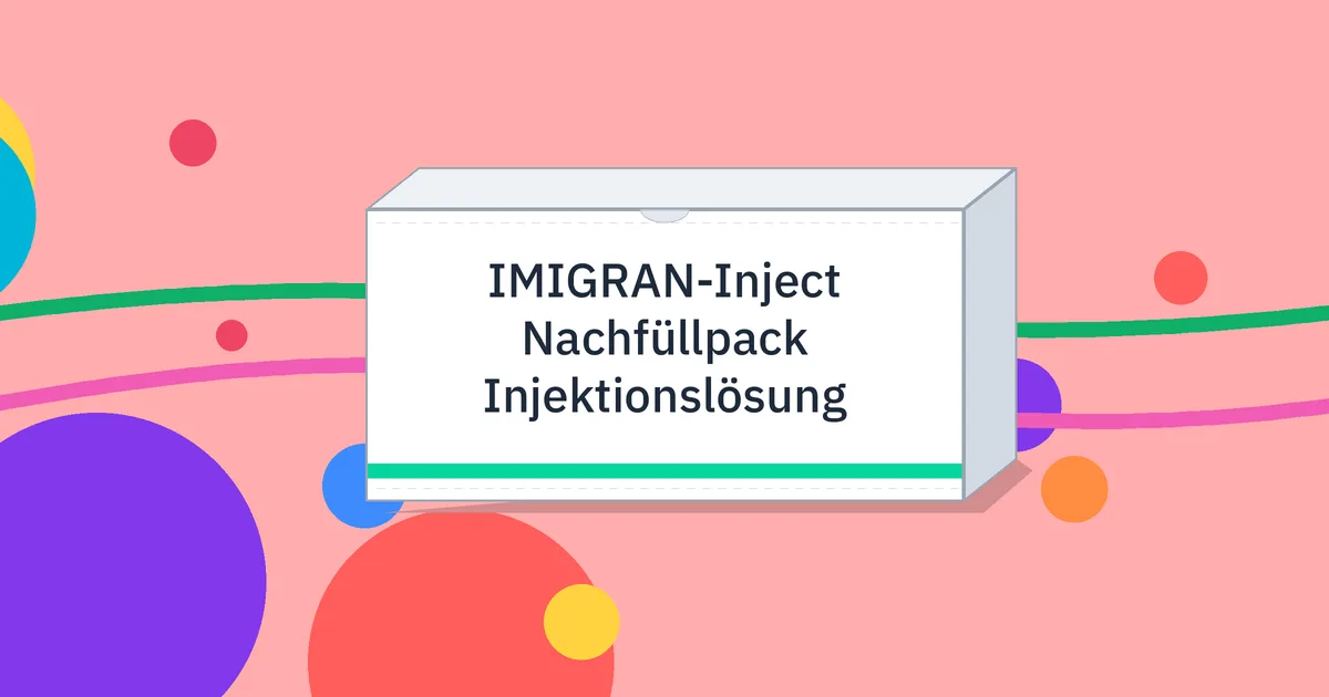 Symbolbild: Packung mit der Aufschrift IMIGRAN-Inject Nachfüllpack Injektionslösung (PZN 00756560) – Verfügbarkeit und Bezug in Apotheken in Frankfurt am Main