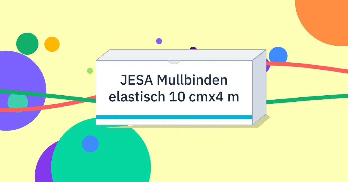 Symbolbild: Packung mit der Aufschrift JESA Mullbinden elastisch 10 cmx4 m (PZN 10417439) – Verfügbarkeit und Bezug in Apotheken in Frankfurt am Main