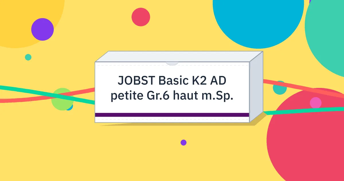 Symbolbild: Packung mit der Aufschrift JOBST Basic K2 AD petite Gr.6 haut m.Sp. (PZN 13060044) – Verfügbarkeit und Bezug in Apotheken in Frankfurt am Main