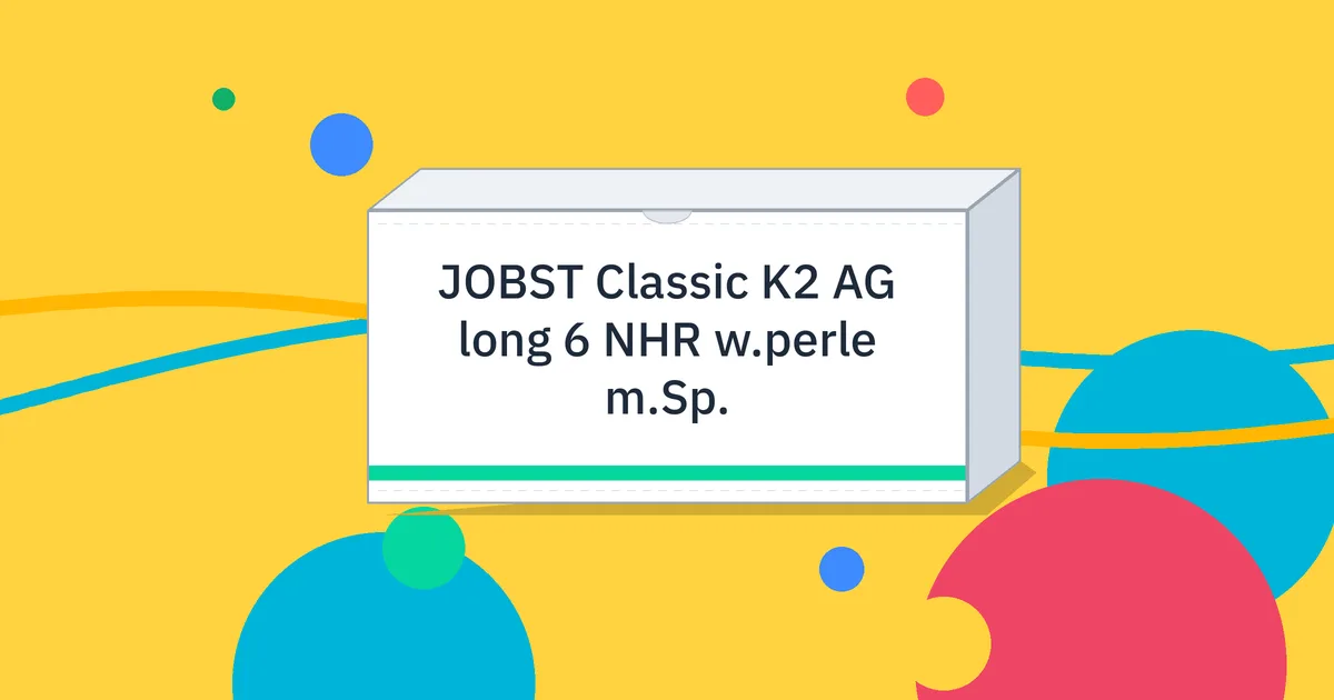 Symbolbild: Packung mit der Aufschrift JOBST Classic K2 AG long 6 NHR w.perle m.Sp. (PZN 11269952) – Verfügbarkeit und Bezug in Apotheken in Frankfurt am Main