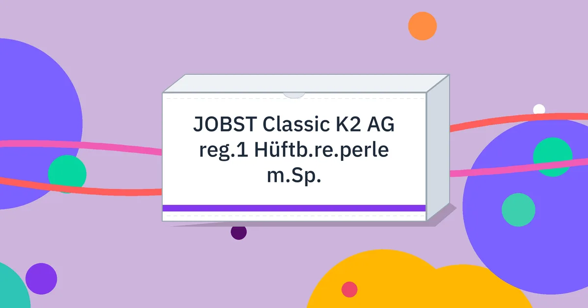 Symbolbild: Packung mit der Aufschrift JOBST Classic K2 AG reg.1 Hüftb.re.perle m.Sp. (PZN 13066957) – Verfügbarkeit und Bezug in Apotheken in Frankfurt am Main