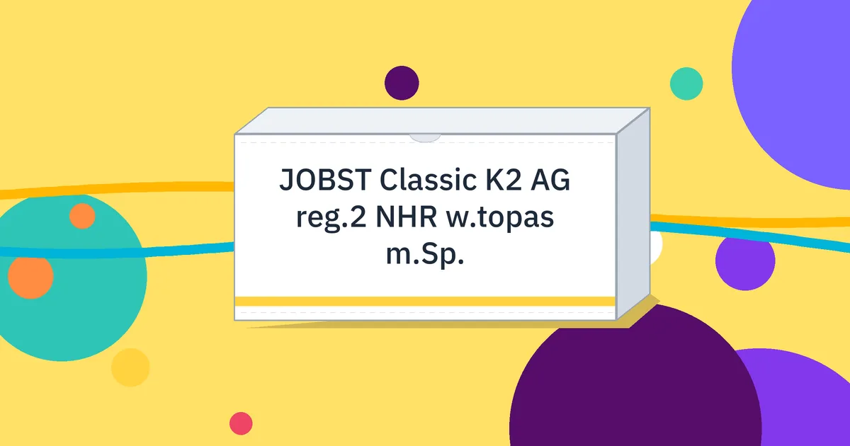 Symbolbild: Packung mit der Aufschrift JOBST Classic K2 AG reg.2 NHR w.topas m.Sp. (PZN 13063700) – Verfügbarkeit und Bezug in Apotheken in Frankfurt am Main
