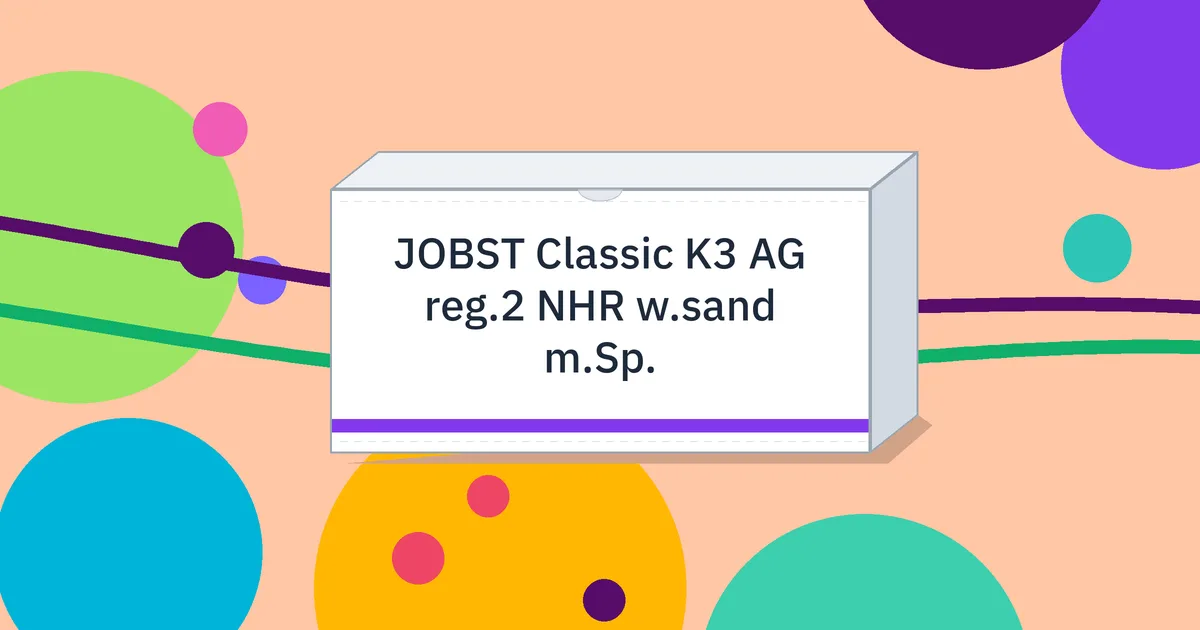 Symbolbild: Packung mit der Aufschrift JOBST Classic K3 AG reg.2 NHR w.sand m.Sp. (PZN 13073555) – Verfügbarkeit und Bezug in Apotheken in Frankfurt am Main