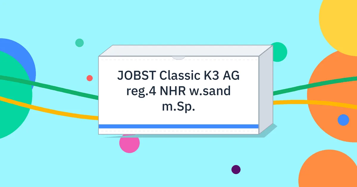 Symbolbild: Packung mit der Aufschrift JOBST Classic K3 AG reg.4 NHR w.sand m.Sp. (PZN 13073578) – Verfügbarkeit und Bezug in Apotheken in Frankfurt am Main