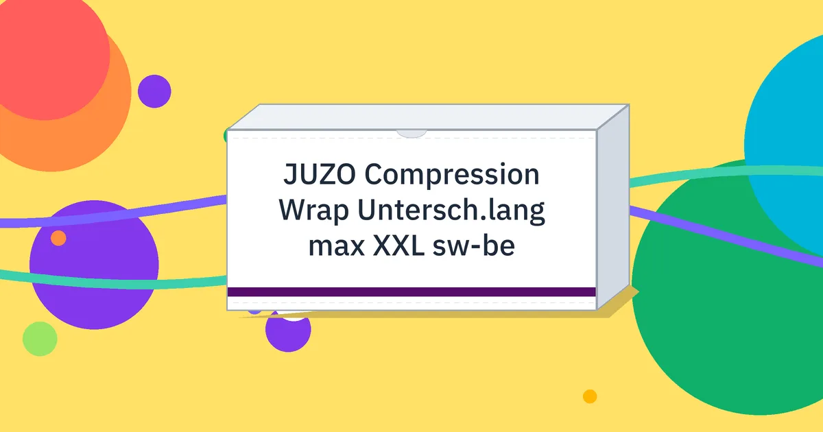 Symbolbild: Packung mit der Aufschrift JUZO Compression Wrap Untersch.lang max XXL sw-be (PZN 13580708) – Verfügbarkeit und Bezug in Apotheken in Frankfurt am Main