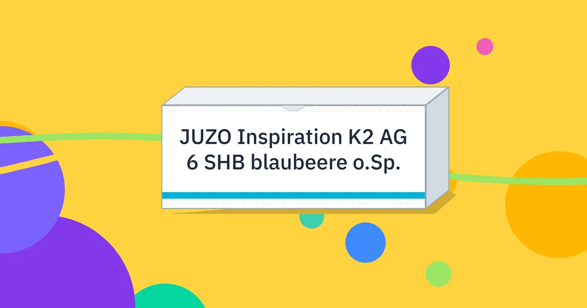 Symbolbild: Packung mit der Aufschrift JUZO Inspiration K2 AG 6 SHB blaubeere o.Sp. (PZN 14919451) – Verfügbarkeit und Bezug in Apotheken in Frankfurt am Main