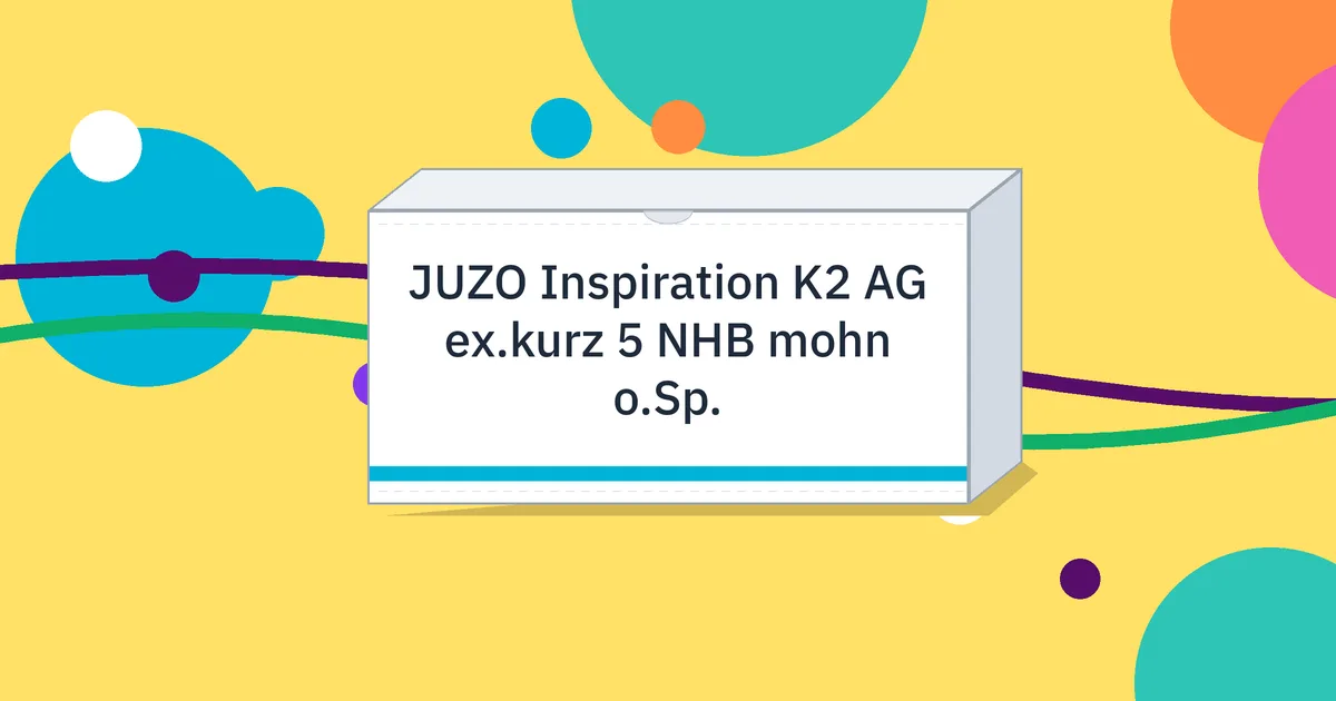 Symbolbild: Packung mit der Aufschrift JUZO Inspiration K2 AG ex.kurz 5 NHB mohn o.Sp. (PZN 14925380) – Verfügbarkeit und Bezug in Apotheken in Frankfurt am Main