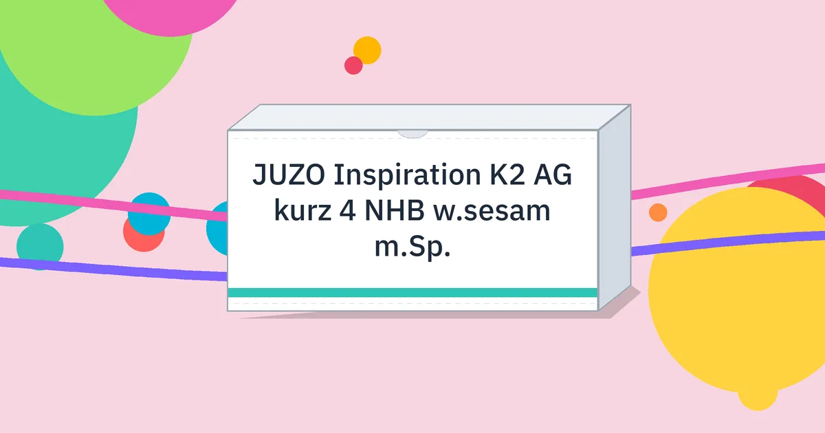 Symbolbild: Packung mit der Aufschrift JUZO Inspiration K2 AG kurz 4 NHB w.sesam m.Sp. (PZN 14949400) – Verfügbarkeit und Bezug in Apotheken in Frankfurt am Main