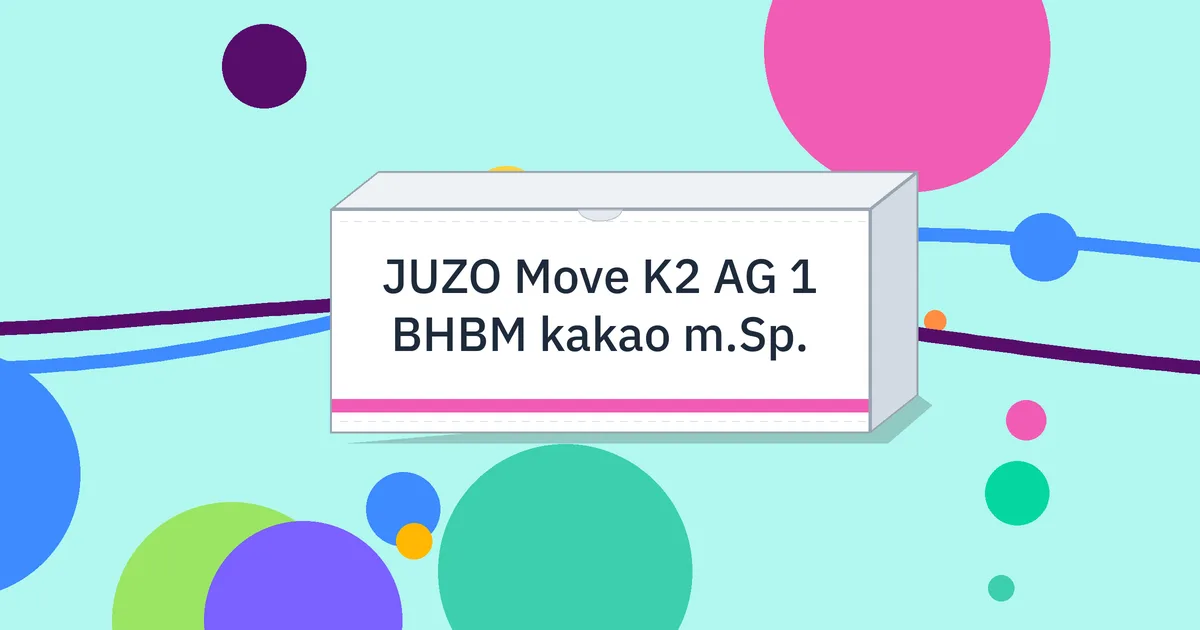 Symbolbild: Packung mit der Aufschrift JUZO Move K2 AG 1 BHBM kakao m.Sp. (PZN 18556324) – Verfügbarkeit und Bezug in Apotheken in Frankfurt am Main