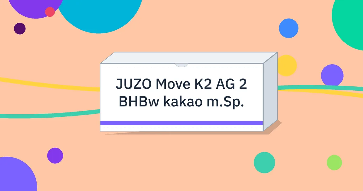Symbolbild: Packung mit der Aufschrift JUZO Move K2 AG 2 BHBw kakao m.Sp. (PZN 18556152) – Verfügbarkeit und Bezug in Apotheken in Frankfurt am Main