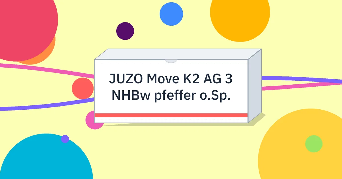 Symbolbild: Packung mit der Aufschrift JUZO Move K2 AG 3 NHBw pfeffer o.Sp. (PZN 16641209) – Verfügbarkeit und Bezug in Apotheken in Frankfurt am Main
