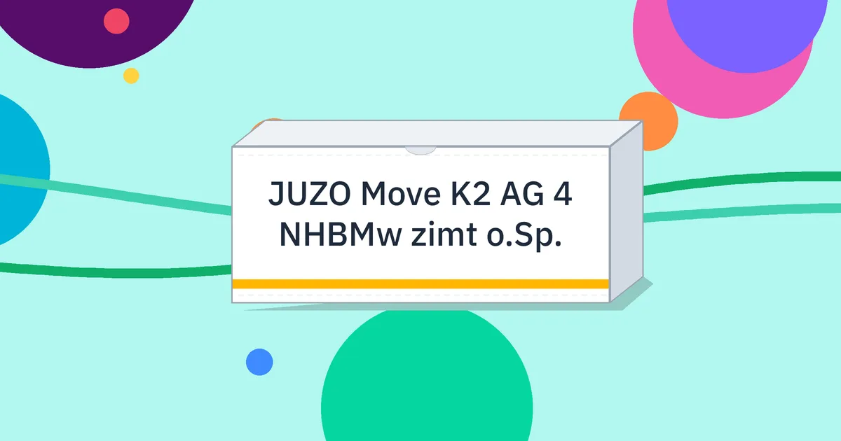 Symbolbild: Packung mit der Aufschrift JUZO Move K2 AG 4 NHBMw zimt o.Sp. (PZN 18525499) – Verfügbarkeit und Bezug in Apotheken in Frankfurt am Main