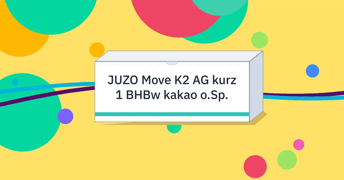 Symbolbild: Packung mit der Aufschrift JUZO Move K2 AG kurz 1 BHBw kakao o.Sp. (PZN 18562017) – Verfügbarkeit und Bezug in Apotheken in Frankfurt am Main