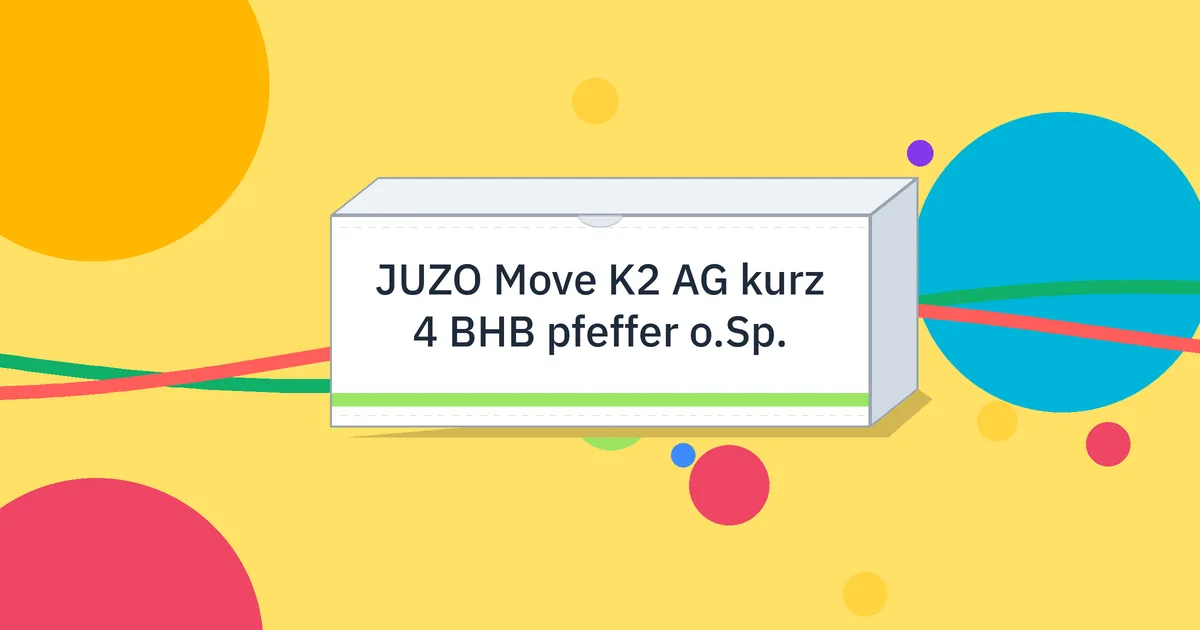 Symbolbild: Packung mit der Aufschrift JUZO Move K2 AG kurz 4 BHB pfeffer o.Sp. (PZN 16639342) – Verfügbarkeit und Bezug in Apotheken in Frankfurt am Main
