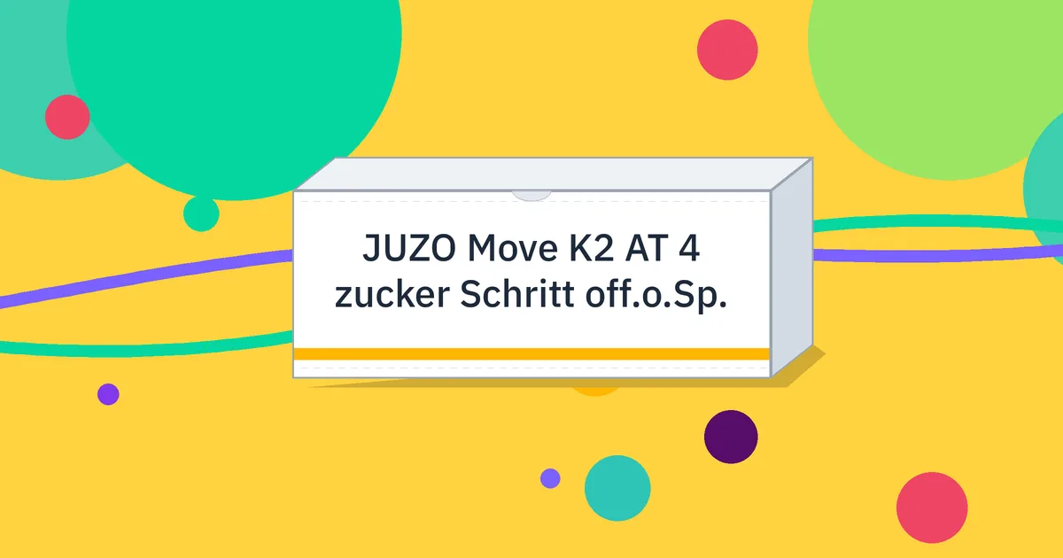 Symbolbild: Packung mit der Aufschrift JUZO Move K2 AT 4 zucker Schritt off.o.Sp. (PZN 20669509) – Verfügbarkeit und Bezug in Apotheken in Frankfurt am Main