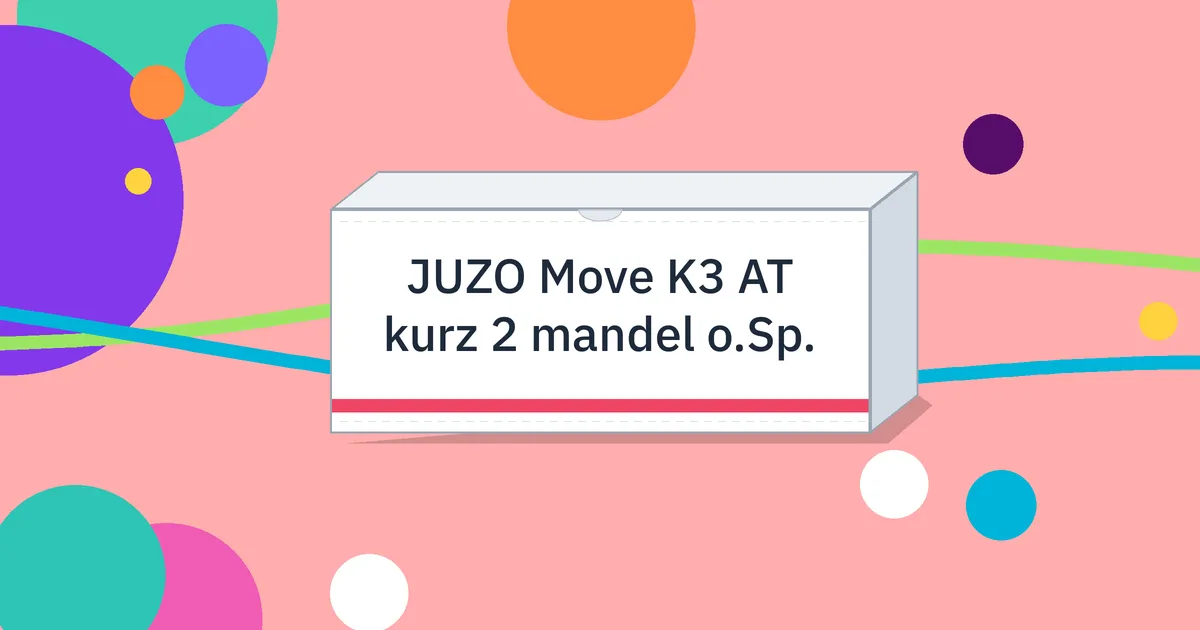 Symbolbild: Packung mit der Aufschrift JUZO Move K3 AT kurz 2 mandel o.Sp. (PZN 20684816) – Verfügbarkeit und Bezug in Apotheken in Frankfurt am Main