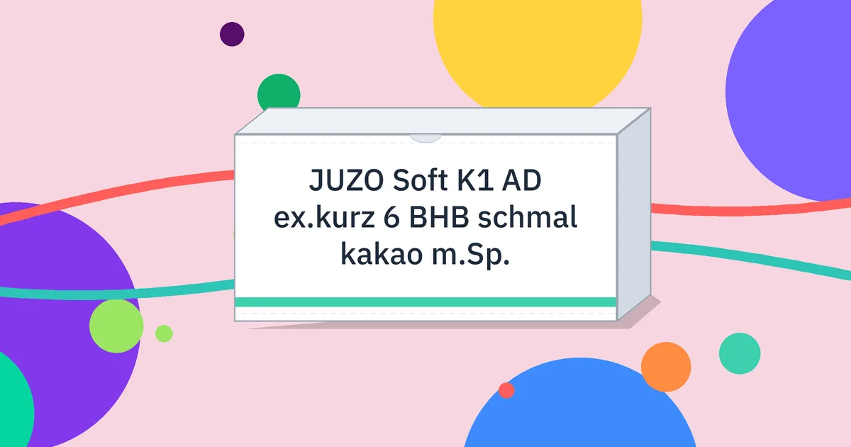 Symbolbild: Packung mit der Aufschrift JUZO Soft K1 AD ex.kurz 6 BHB schmal kakao m.Sp. (PZN 15462746) – Verfügbarkeit und Bezug in Apotheken in Frankfurt am Main