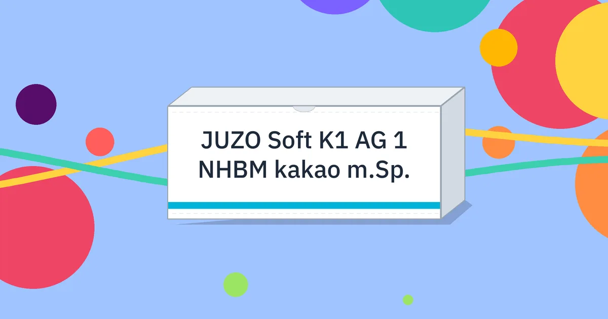 Symbolbild: Packung mit der Aufschrift JUZO Soft K1 AG 1 NHBM kakao m.Sp. (PZN 14999094) – Verfügbarkeit und Bezug in Apotheken in Frankfurt am Main