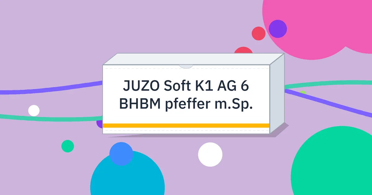 Symbolbild: Packung mit der Aufschrift JUZO Soft K1 AG 6 BHBM pfeffer m.Sp. (PZN 14854823) – Verfügbarkeit und Bezug in Apotheken in Frankfurt am Main