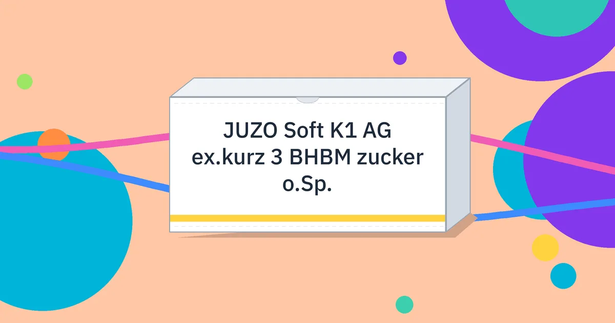 Symbolbild: Packung mit der Aufschrift JUZO Soft K1 AG ex.kurz 3 BHBM zucker o.Sp. (PZN 14858034) – Verfügbarkeit und Bezug in Apotheken in Frankfurt am Main