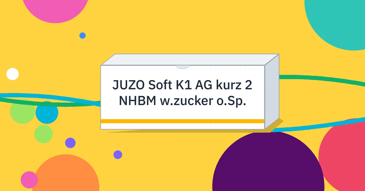 Symbolbild: Packung mit der Aufschrift JUZO Soft K1 AG kurz 2 NHBM w.zucker o.Sp. (PZN 14999875) – Verfügbarkeit und Bezug in Apotheken in Frankfurt am Main