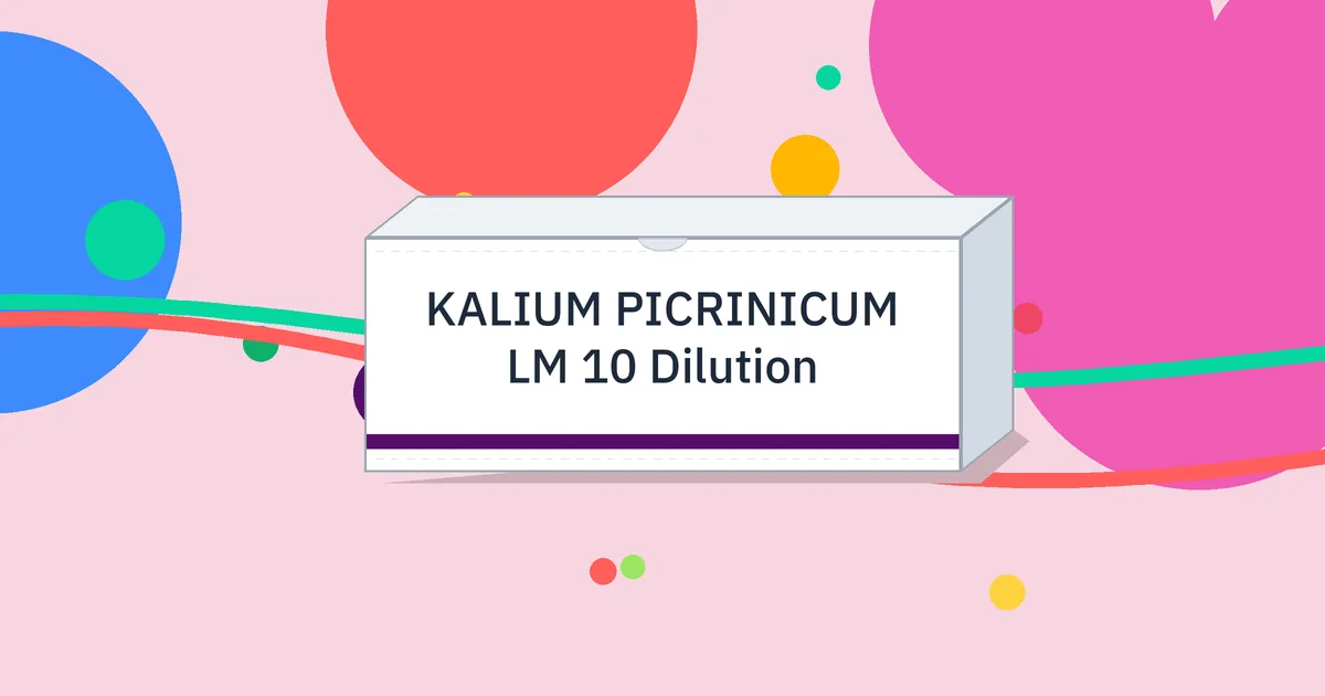 Symbolbild: Packung mit der Aufschrift KALIUM PICRINICUM LM 10 Dilution (PZN 12924979) – Verfügbarkeit und Bezug in Apotheken in Frankfurt am Main
