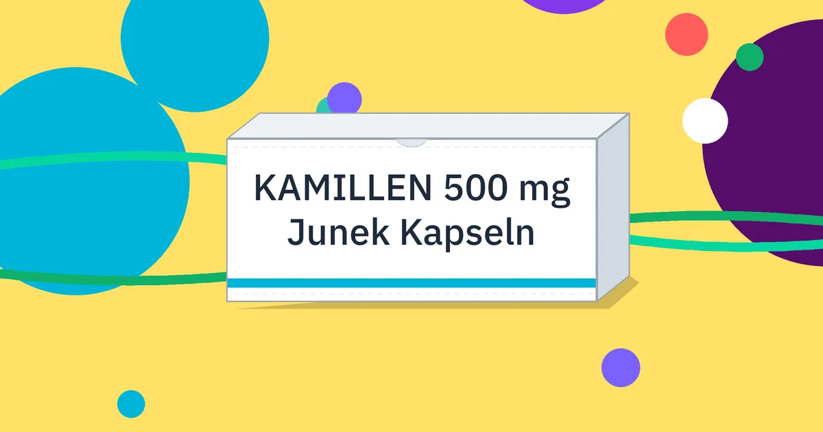 Symbolbild: Packung mit der Aufschrift KAMILLEN 500 mg Junek Kapseln (PZN 03547650) – Verfügbarkeit und Bezug in Apotheken in Frankfurt am Main