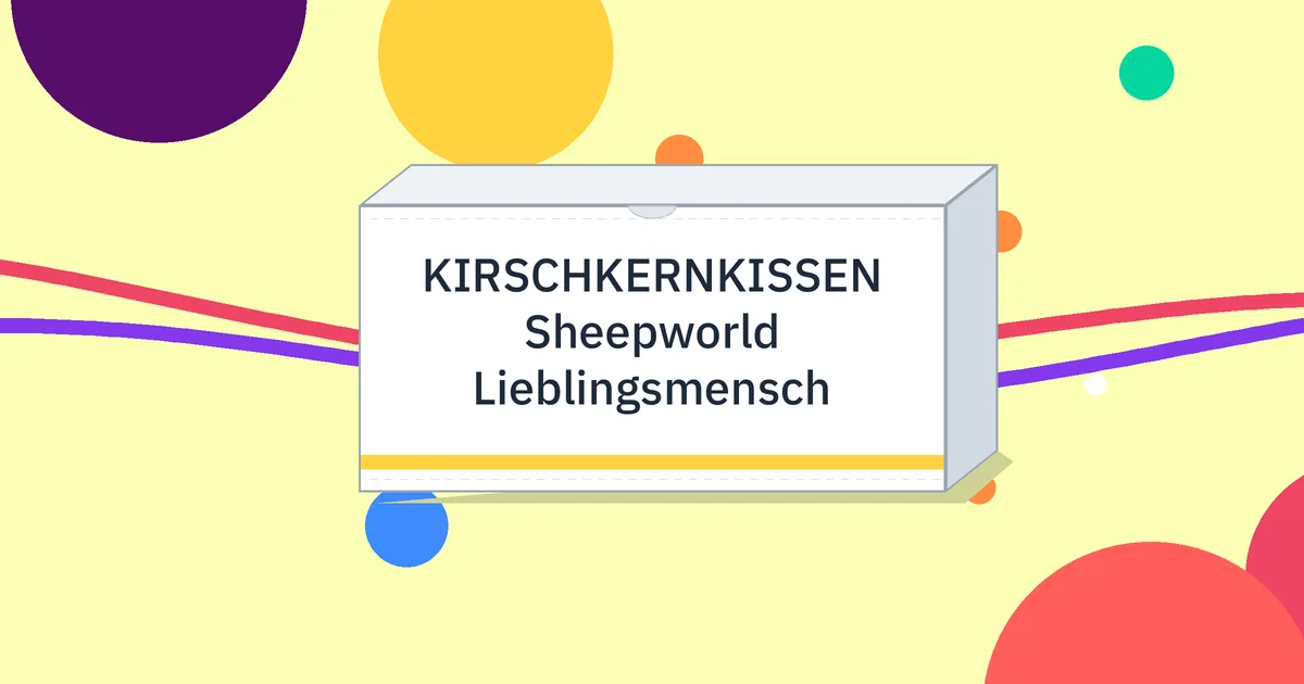 Symbolbild: Packung mit der Aufschrift KIRSCHKERNKISSEN Sheepworld Lieblingsmensch (PZN 20539505) – Verfügbarkeit und Bezug in Apotheken in Frankfurt am Main