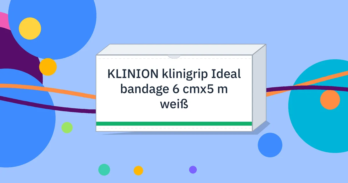 Symbolbild: Packung mit der Aufschrift KLINION klinigrip Ideal bandage 6 cmx5 m weiß (PZN 19519727) – Verfügbarkeit und Bezug in Apotheken in Frankfurt am Main