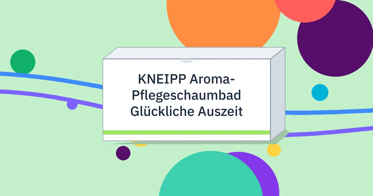 Symbolbild: Packung mit der Aufschrift KNEIPP Aroma-Pflegeschaumbad Glückliche Auszeit (PZN 06127724) – Verfügbarkeit und Bezug in Apotheken in Frankfurt am Main