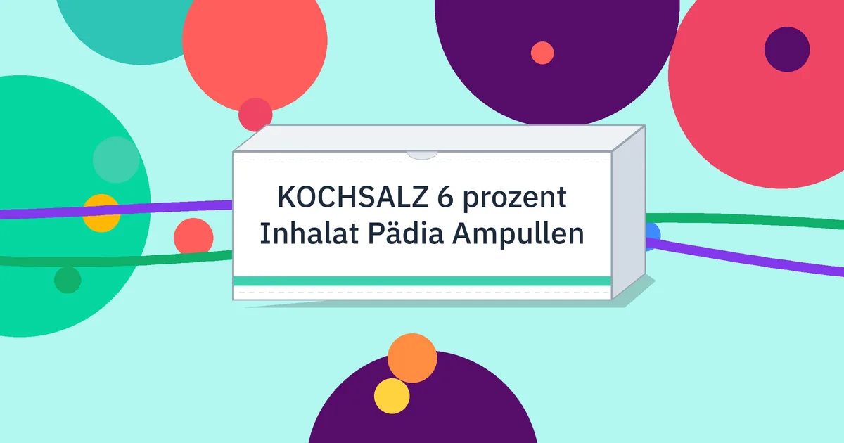 Symbolbild: Packung mit der Aufschrift KOCHSALZ 6 prozent Inhalat Pädia Ampullen (PZN 17231620) – Verfügbarkeit und Bezug in Apotheken in Frankfurt am Main