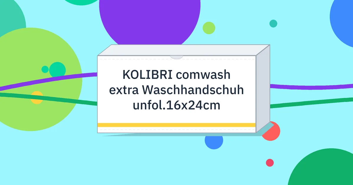 Symbolbild: Packung mit der Aufschrift KOLIBRI comwash extra Waschhandschuh unfol.16x24cm (PZN 01864671) – Verfügbarkeit und Bezug in Apotheken in Frankfurt am Main