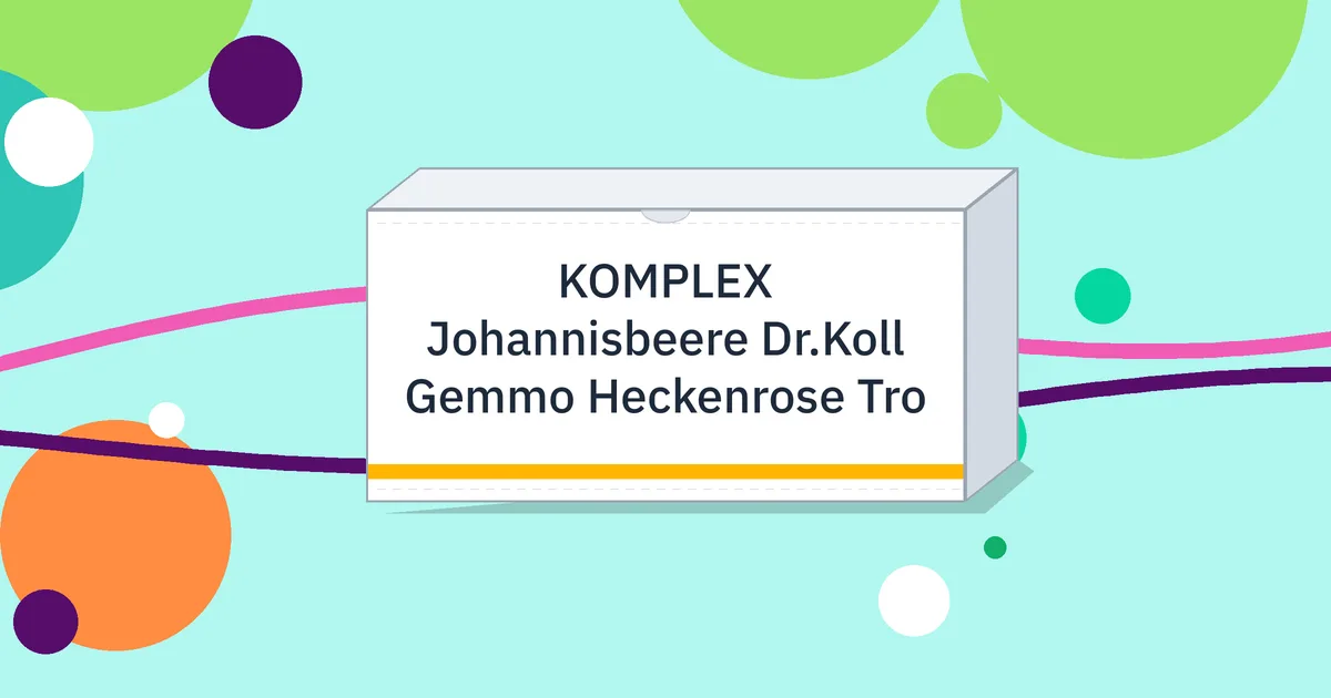 Symbolbild: Packung mit der Aufschrift KOMPLEX Johannisbeere Dr.Koll Gemmo Heckenrose Tro (PZN 18137751) – Verfügbarkeit und Bezug in Apotheken in Frankfurt am Main