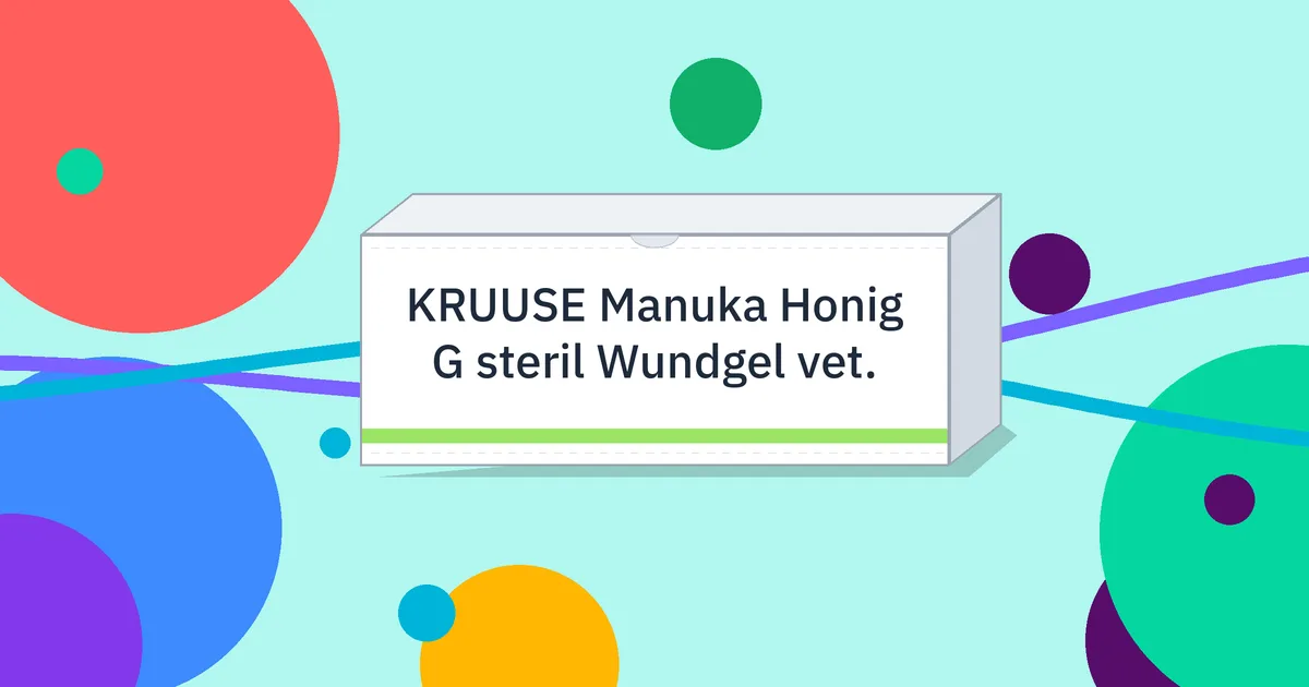 Symbolbild: Packung mit der Aufschrift KRUUSE Manuka Honig G steril Wundgel vet. (PZN 18444039) – Verfügbarkeit und Bezug in Apotheken in Frankfurt am Main